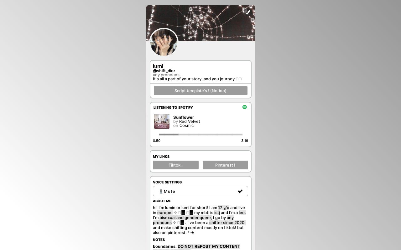 Lumi's Carrd 𖦹₊ ⊹